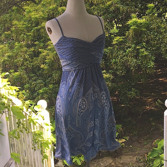 Elie Tahari | Dresses | Elie Tahari Blue Patterned Dress | Poshmark